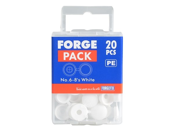 Hinged Cover Caps White No 6-8 100HCC0 Pack/100 | Woodscrews